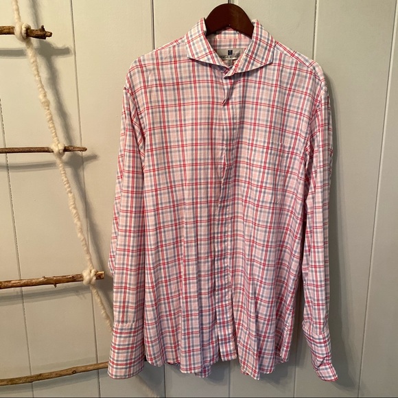 italo mondo | Shirts | Italo Mondo Mens Red White Checkered Button Down | Poshmark